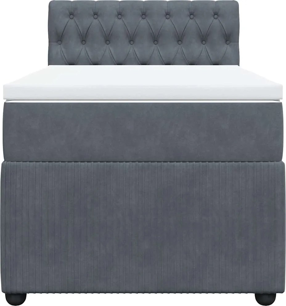 Box spring postel s matrací tmavě šedá 100x200 cm samet 3289969