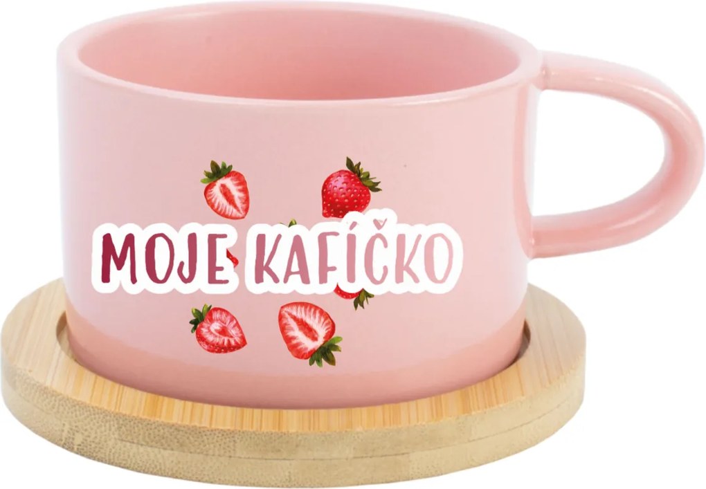 Personalizovaný keramický hrníček Makronka s ovocem a textem