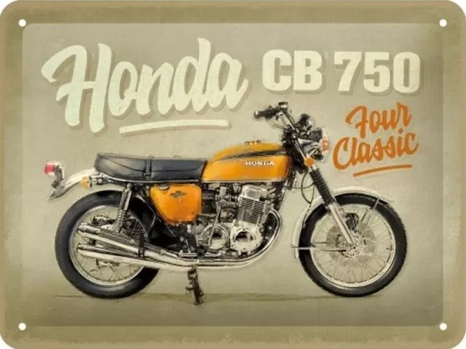 Plechová cedule Honda MC CB750 Four Classic, (20 x 15 cm)