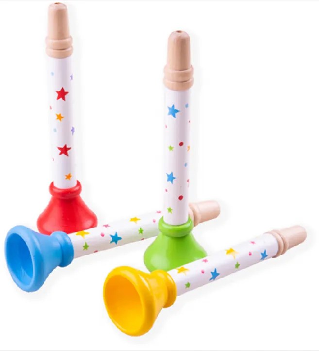 DD Bigjigs Toys Trumpetka hvězdičky 1 ks zelená