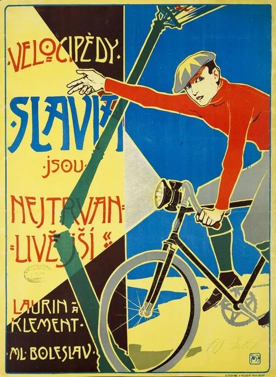 Plechová cedule Velocipedy Slavia Velikost: A5 (20 x 15 cm)