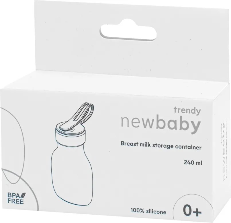 Silikonová lahvička na mateřské mléko New Baby hnědá