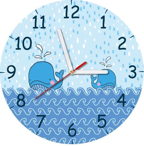 Dětské hodiny Modré velryby 30x30cm S-ZD5368A_1OD