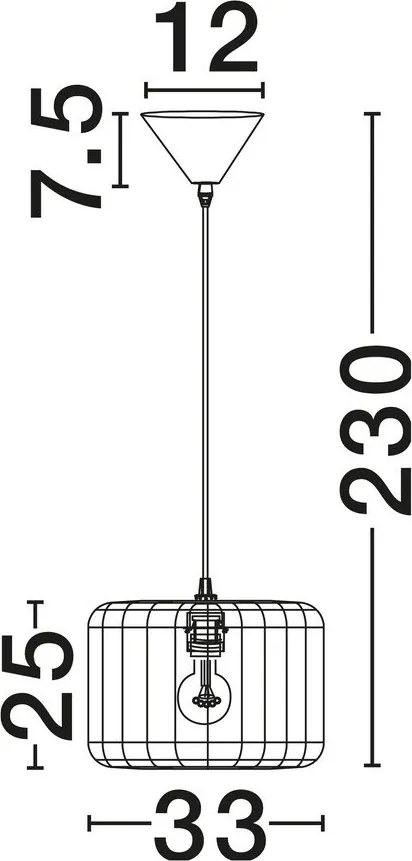 Modré/v přírodní barvě provazové závěsné svítidlo ø 33 cm Abby – Nova Luce