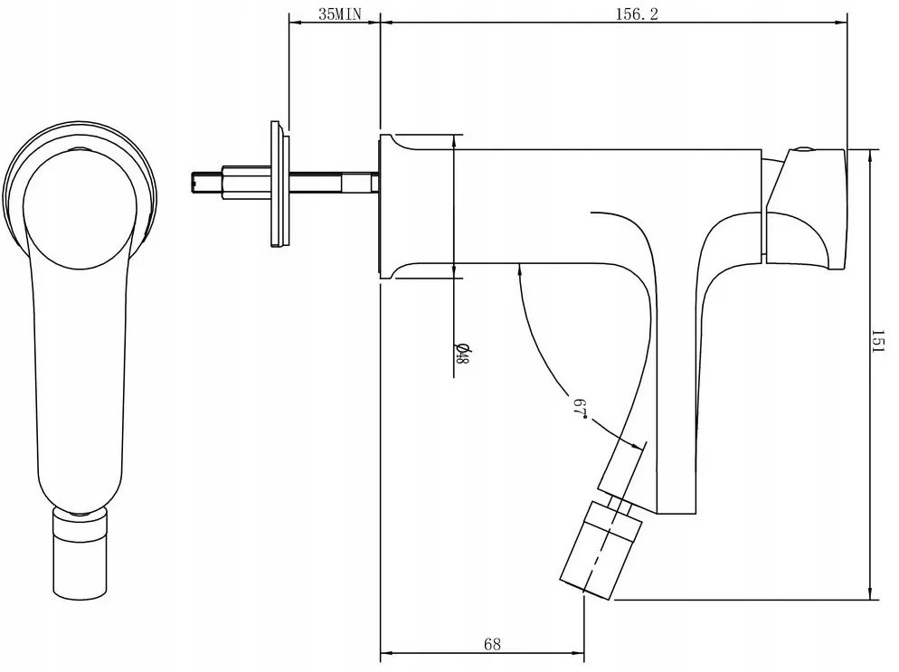 Cersanit Inverto - bidetová baterie, zlatá, S951-289