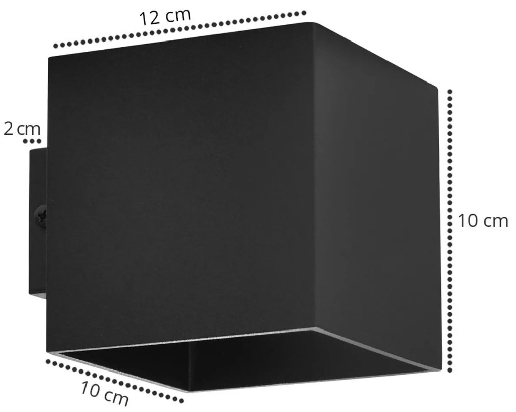 Nástěnné svítidlo Cube, 1x kovové stínítko (výběr ze 3 barev)