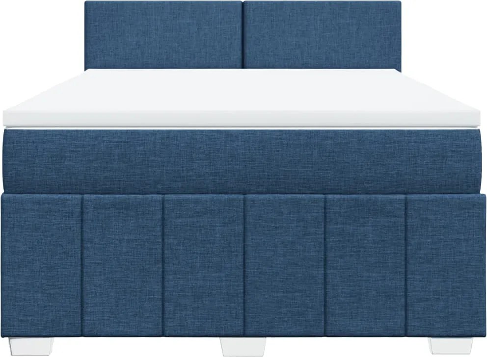 Box spring postel s matrací modrá 140x200 cm textil 3287090