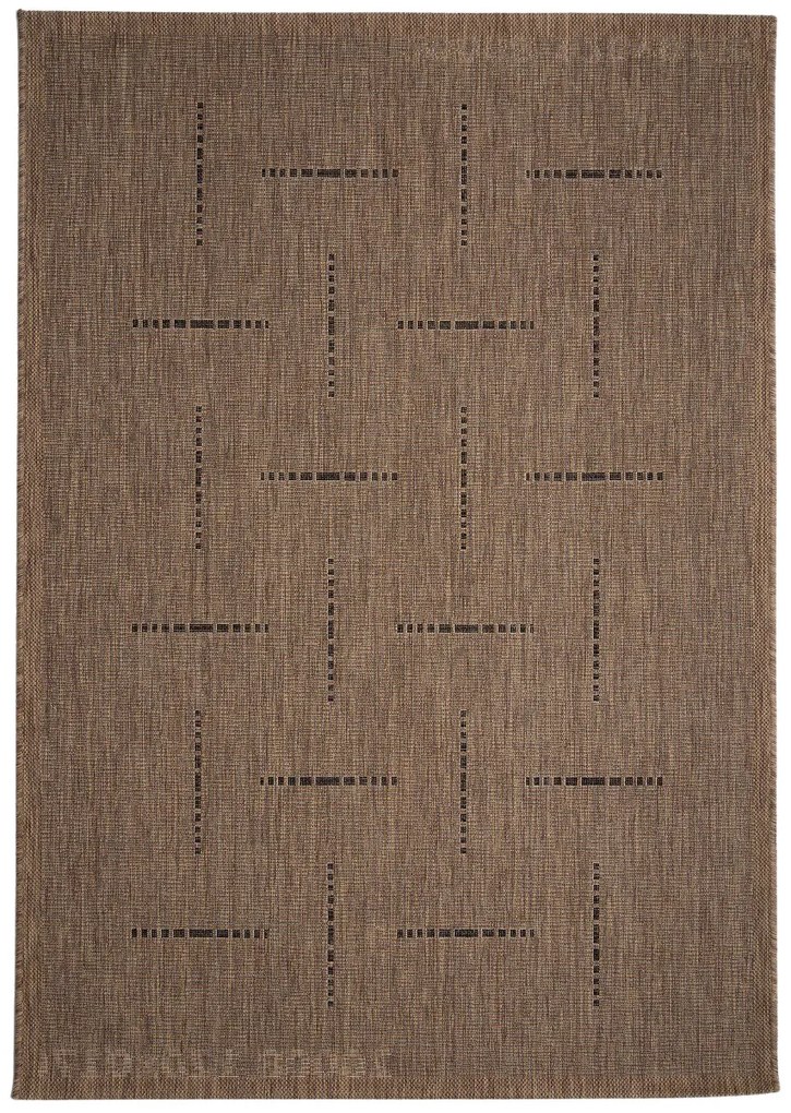Devos koberce Kusový koberec FLOORLUX Coffee/Black 20008 – na ven i na doma - 160x230 cm