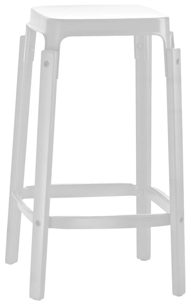 MAGIS - Barová židle STEELWOOD STOOL vysoká - bílá