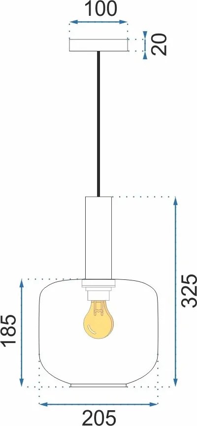 Toolight Rea, Skleněné závěsné stropní svítidlo APP462-1CP Green, OSW-00592