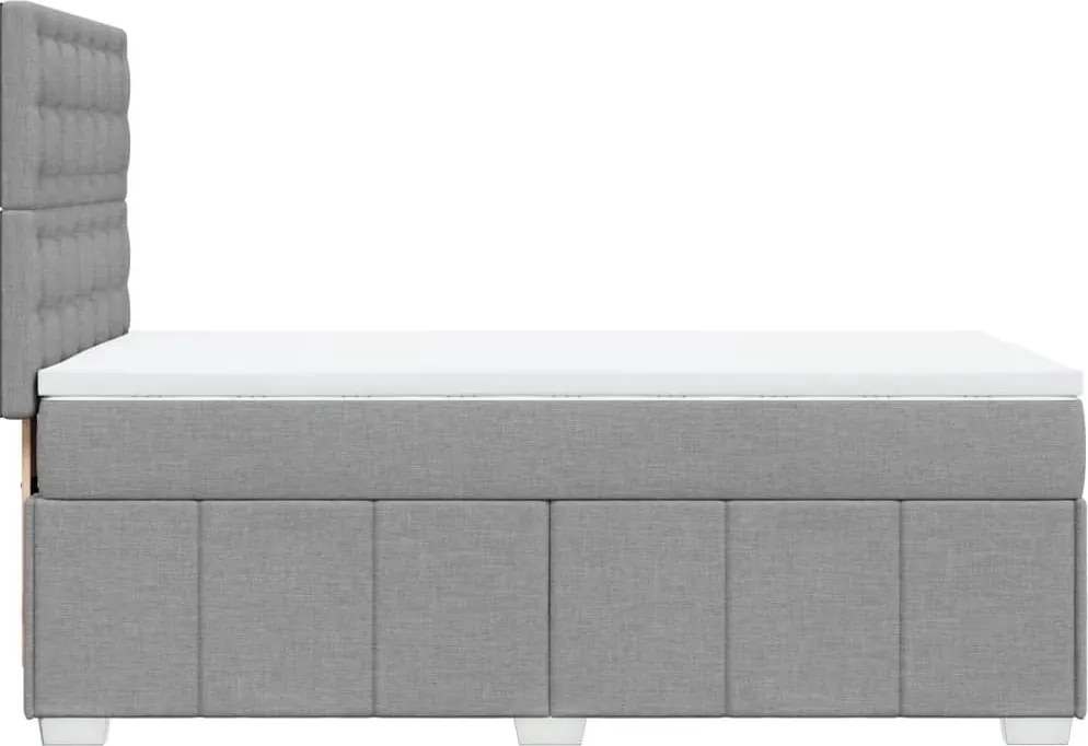 Box spring postel s matrací světle šedá 80 x 200 cm textil 3291509