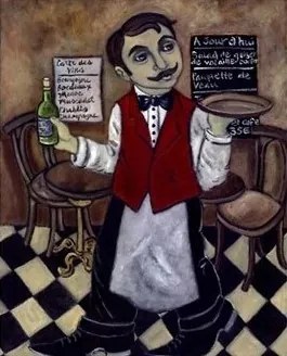 Obrazy na zeď G & C Interiors French Waiter/Cafe 30x35 cm