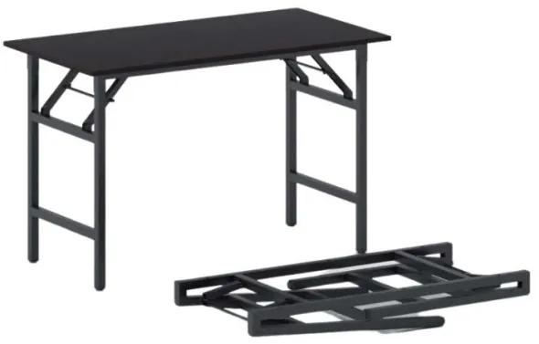 Konferenční stůl FAST READY s černou podnoží 1200 x 600 x 750 mm, wenge