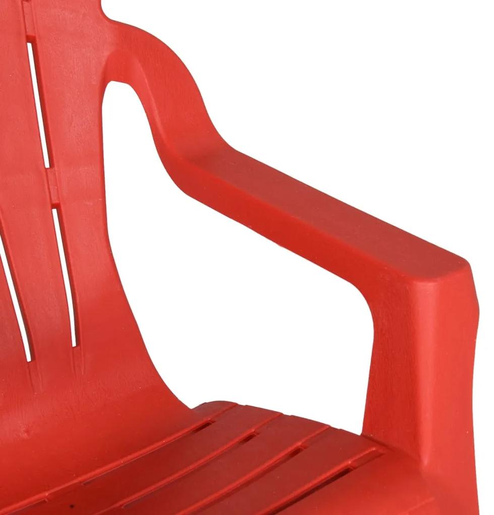 Zahradní židle 2 ks pro děti červené 37x34x44cm PP vzhled dřeva - Default Title