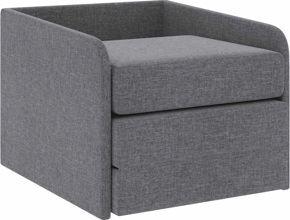 Rozkládací křeslo světle šedé textil 243648