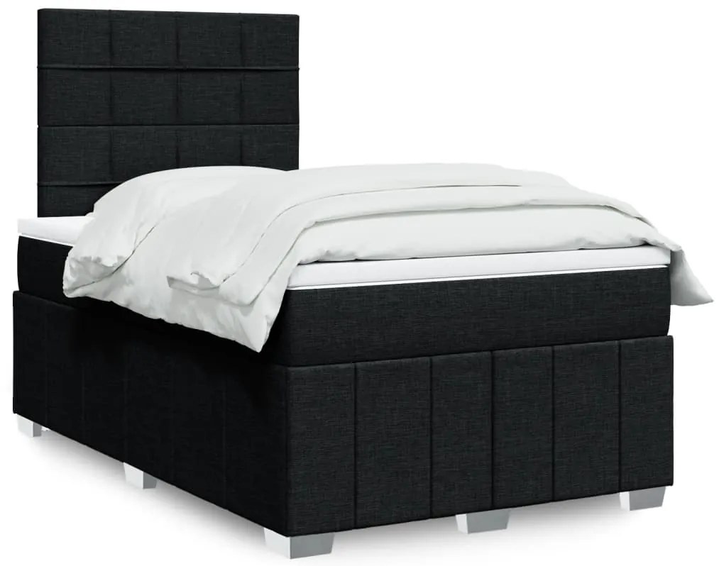 Box spring postel s matrací černá 120x190 cm textil 3293909