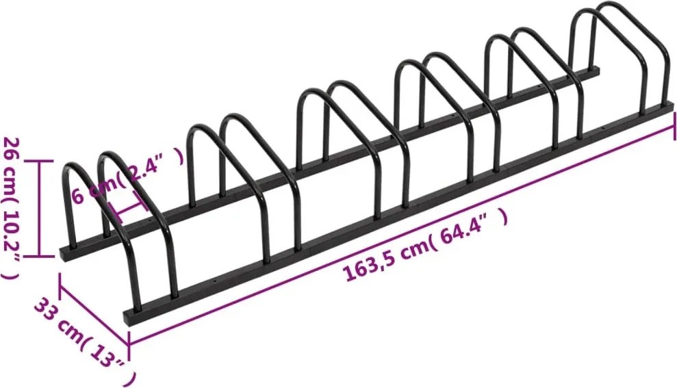 vidaXL Stojan na kola pro 6 kol ocel [154421] Barva: Černá