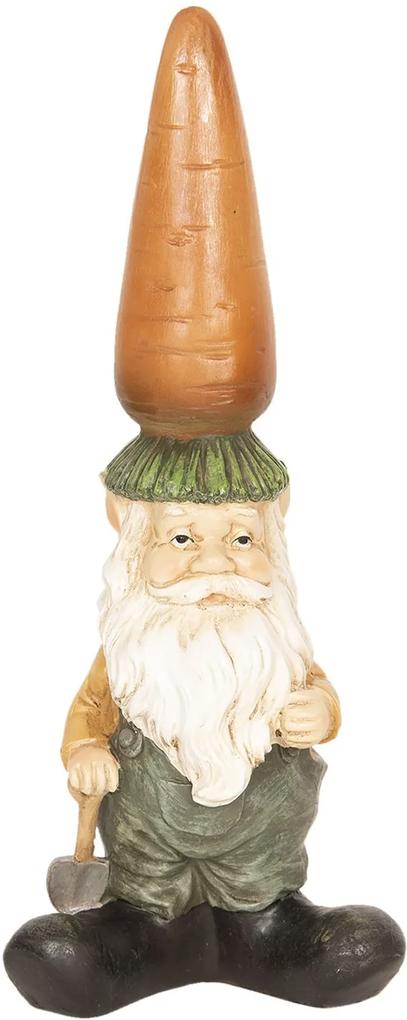 Dekorativní soška trpaslíky s mrkví - 13*9*31 cm