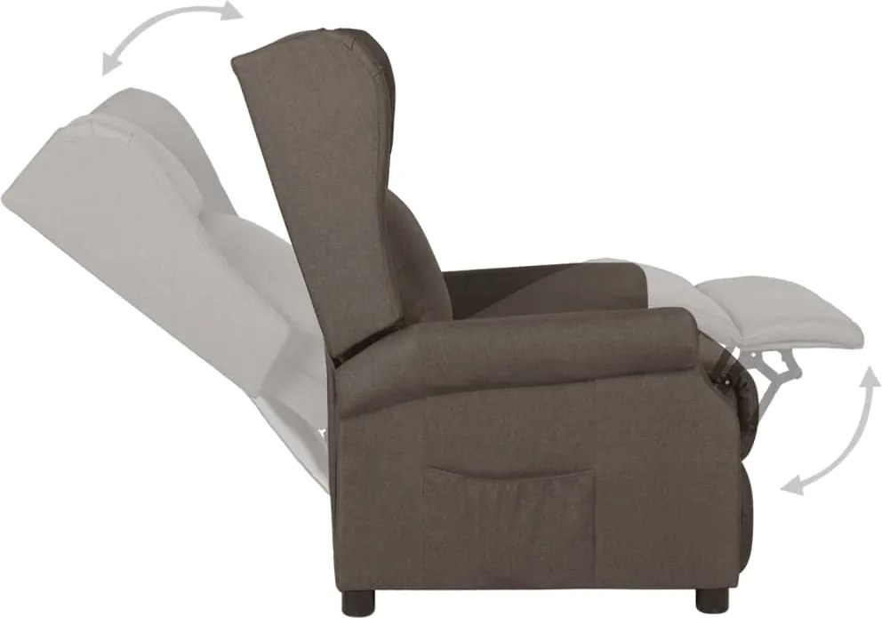 Polohovací křeslo hnědé textil 340953
