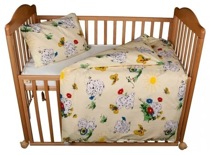 Povlečení dětské bavlněné dalmatin žlutý EMI, Dětský set 90x130 + 45x65