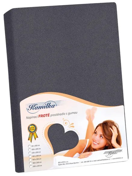 Bellatex Prostěradlo froté grafitová rozměr 200x220 cm