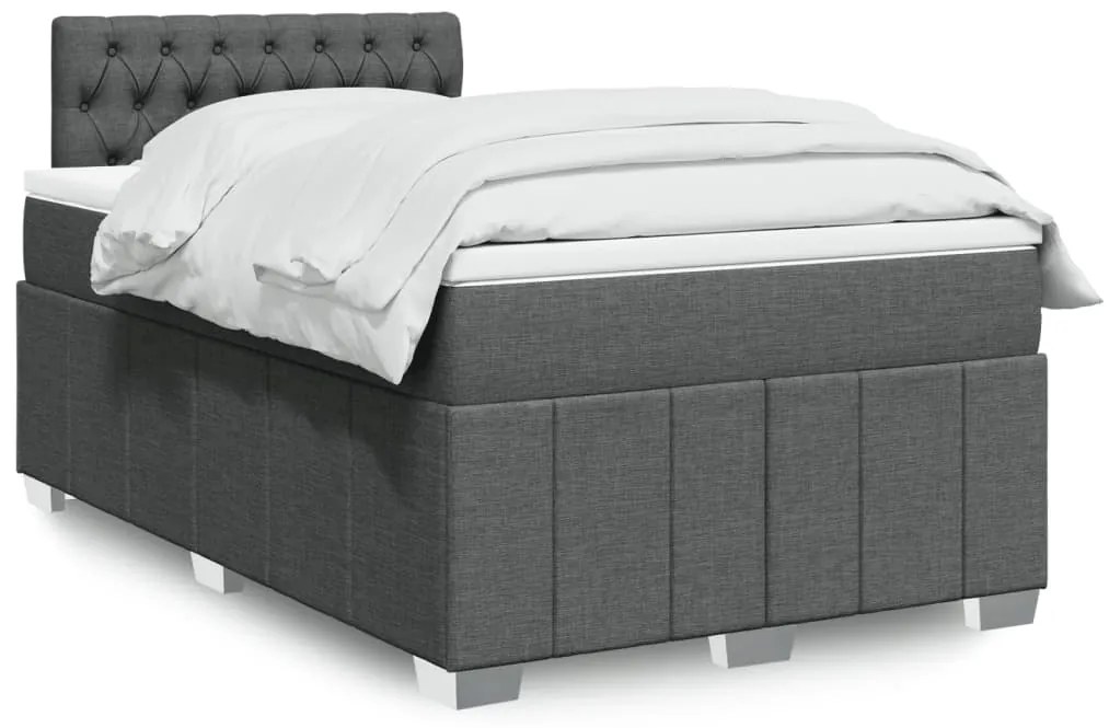Box spring postel s matrací tmavě šedá 120x190 cm textil 3289315