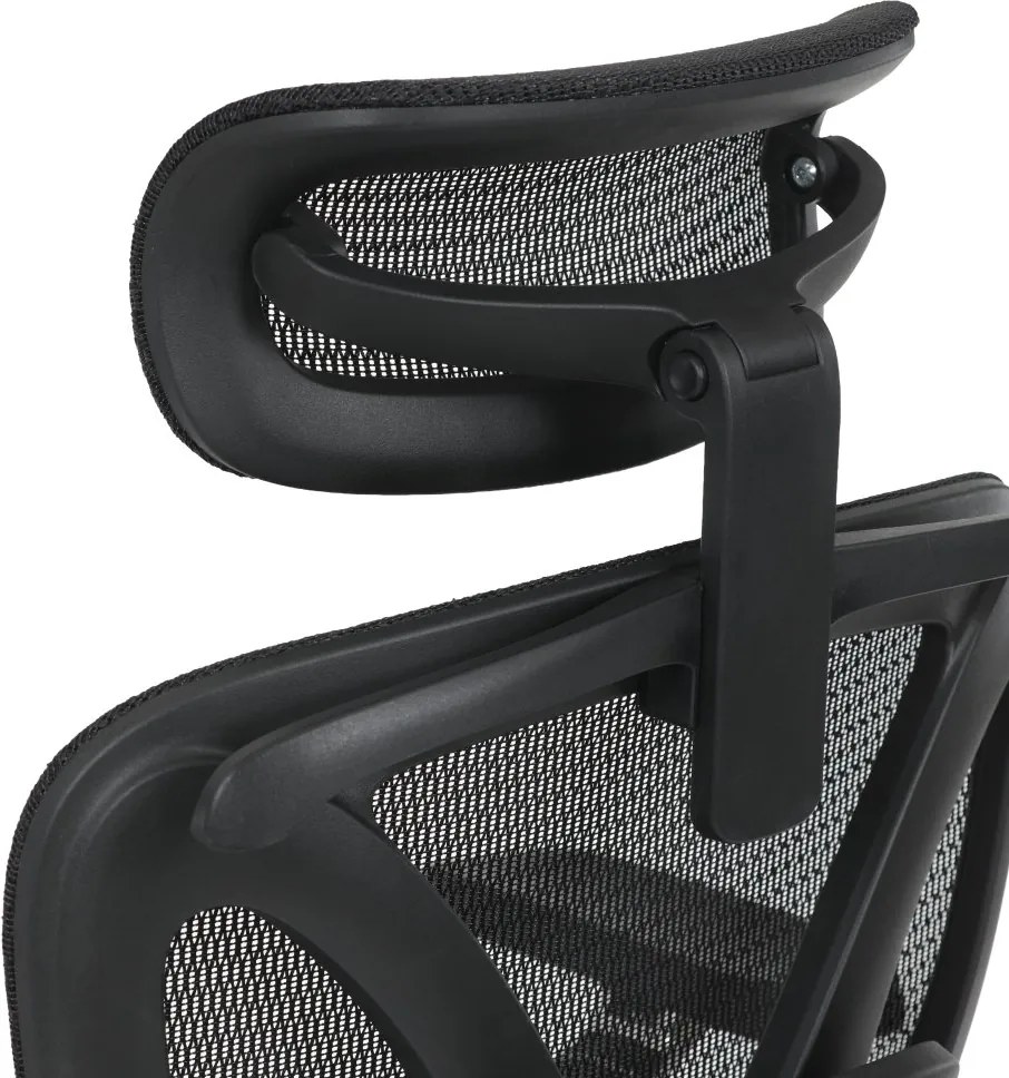 Kancelářská ergonomická židle PORTE — síťovina, černá