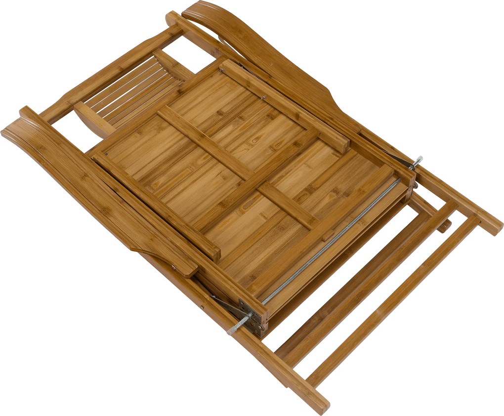 Zahradní polohovací křeslo, přírodní, bambus, VARDON