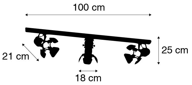 Chytrý kolejnicový systém černý 3-světla vč. Wi-Fi GU10 - Movie