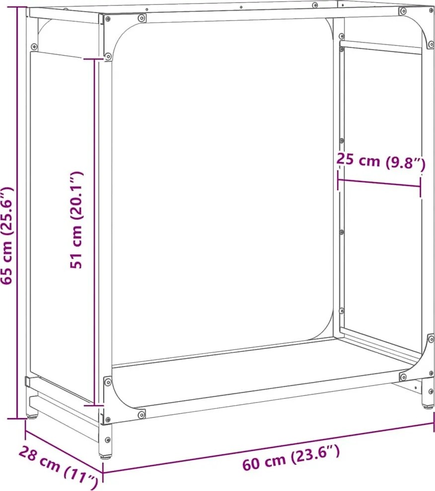 vidaXL Stojan na palivové dřevo Ocel válcovaná za studena [864201] Barva: antracitová