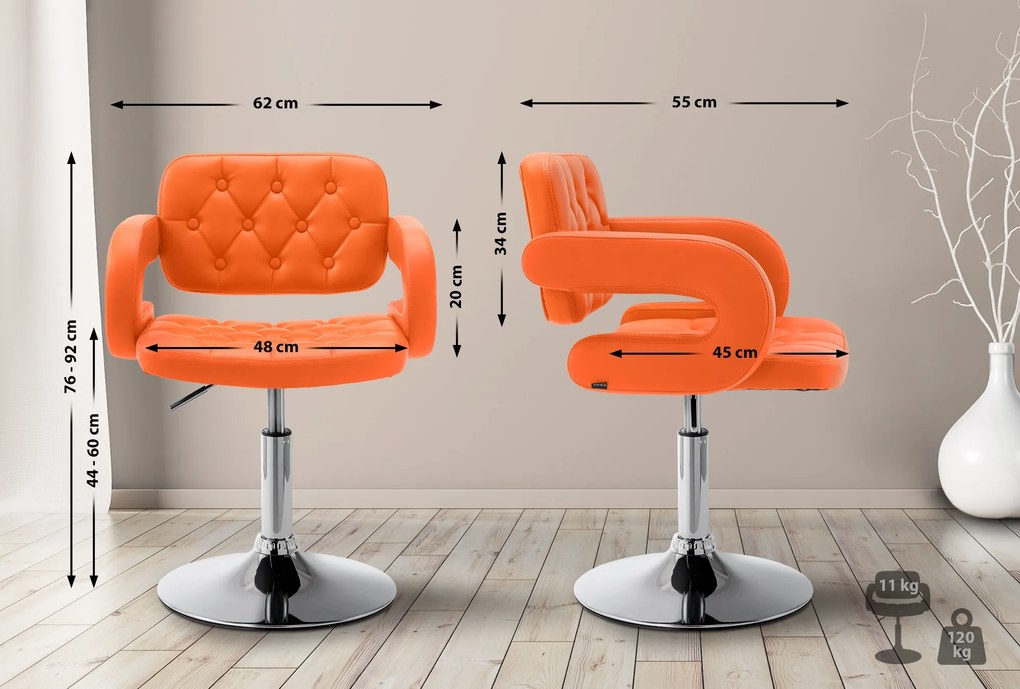 Relaxační křeslo Dublin umělá kůže – oranžová
