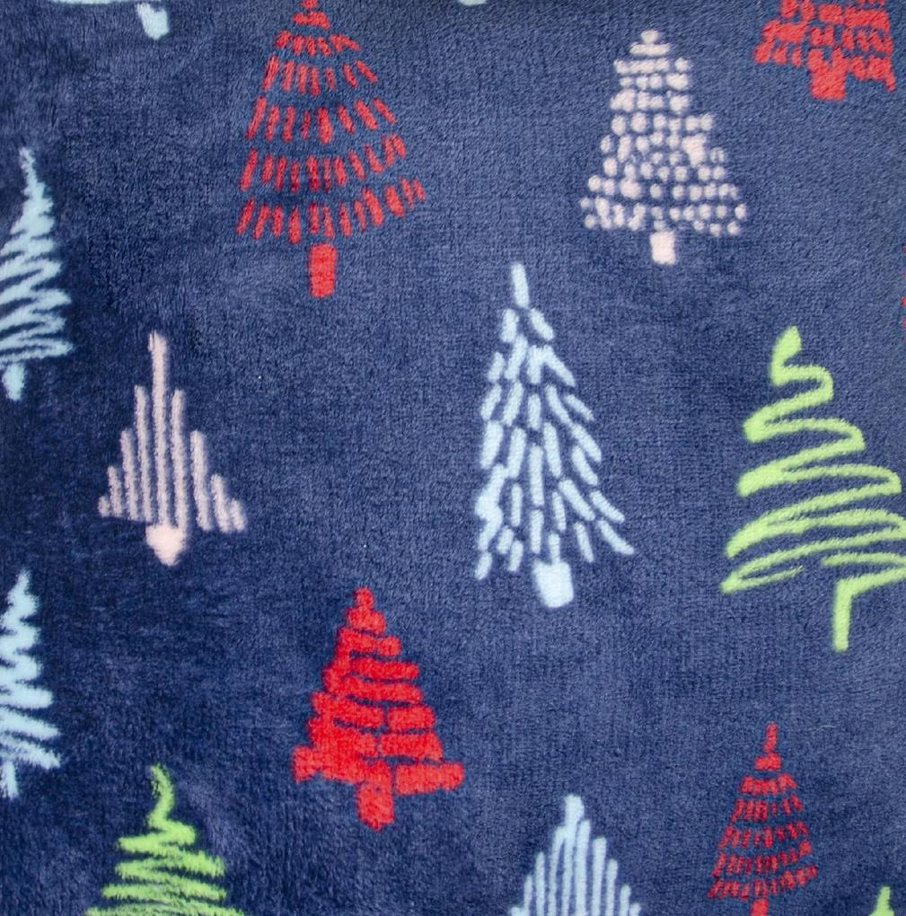 Vánoční deka z mikrovlákna WINTER VIBES modrá 150x200 cm