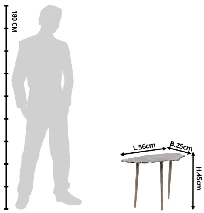 Příruční stolek Šedý 51*31*45 cm – 56x24x45 cm