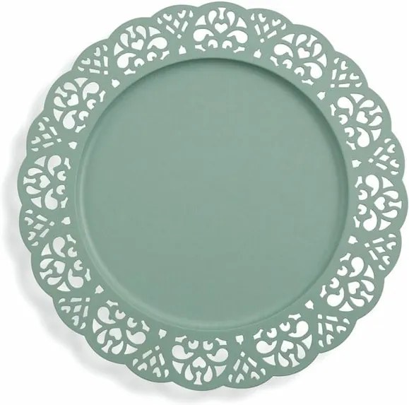 Sada 6 dekorativních modrých kovových talířů Villa d'Este Pierced, ⌀ 32 cm