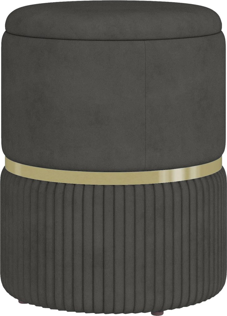 HOMCOM Pouf, otoman a úložný prostor, sametové manšestr, moderní design, 36 x 36 x 44 cm, do obývacího pokoje, ložnice, šedý | Aosom