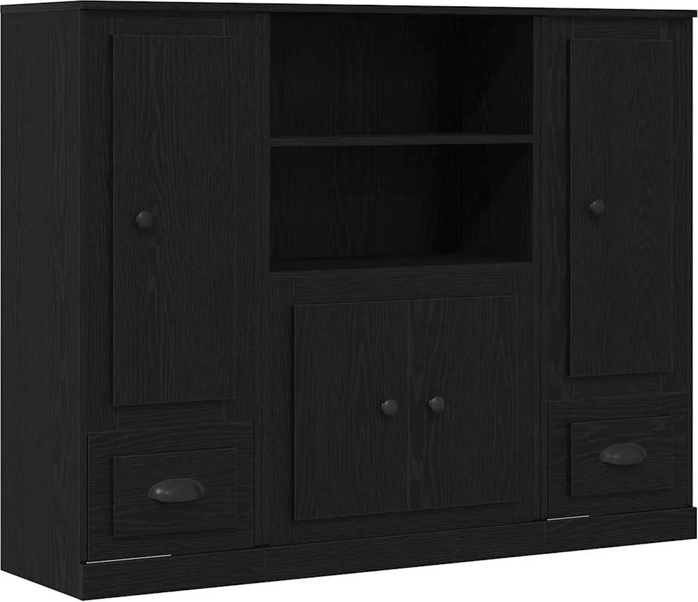 Vysoká skříň Černý dub 132 x 35.5 x 103.5 cm Kompozitní dřevo 3333078