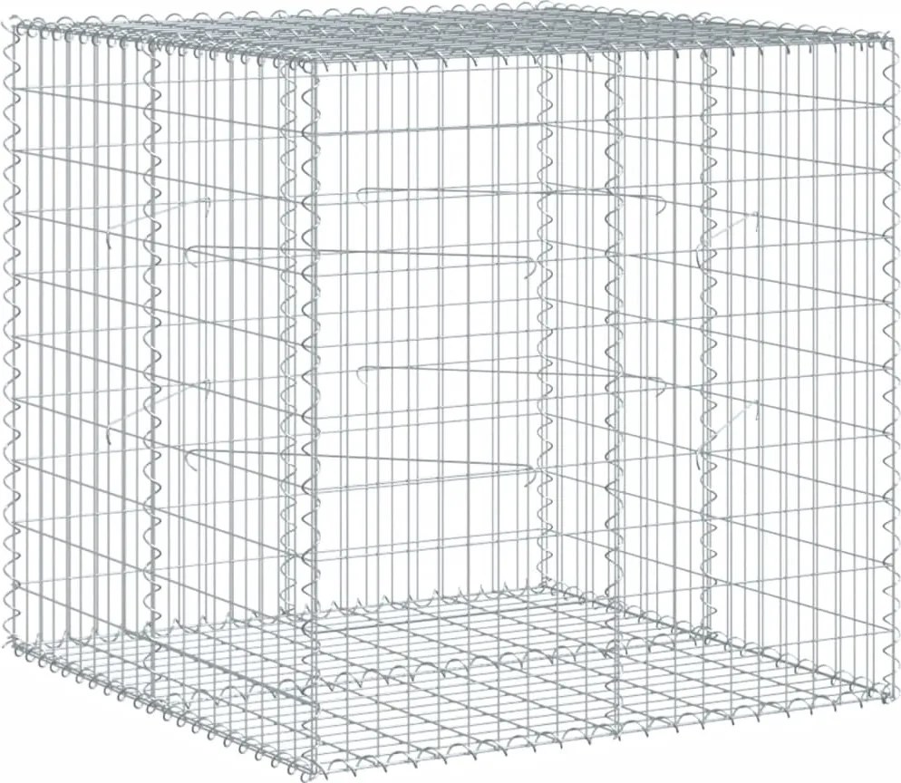 Gabionový koš s víkem 100 x 100 x 100 cm pozinkované železo 3295190