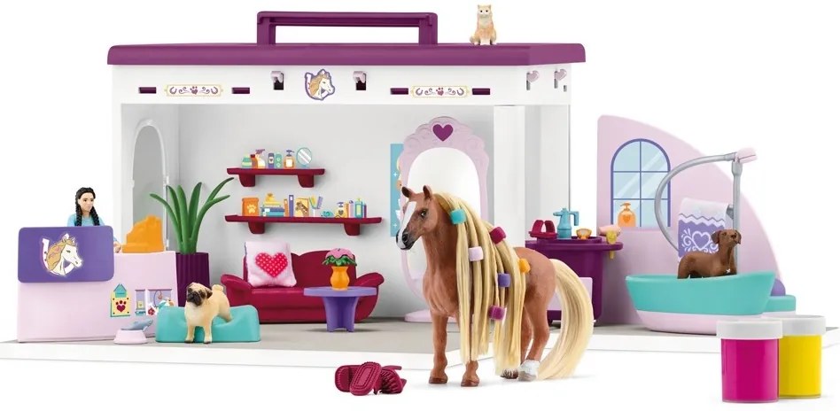 Set figurek a příslušenství schleich horse club - sofiin salon krásy pro mazlíčky 42614