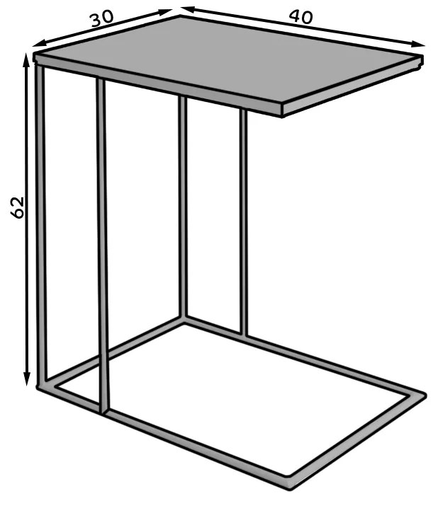 ADRK Laptop stolek DRU W-B 30, černá/bílá