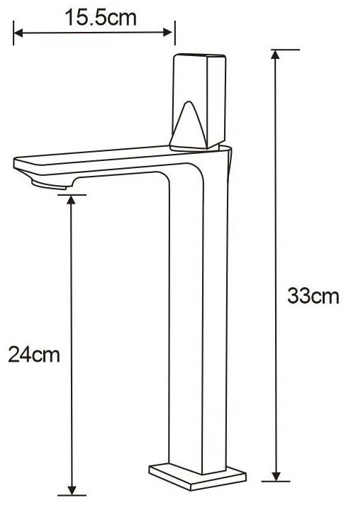 Mexen Crux, vysoká umyvadlová baterie, zlatá, 744410-50