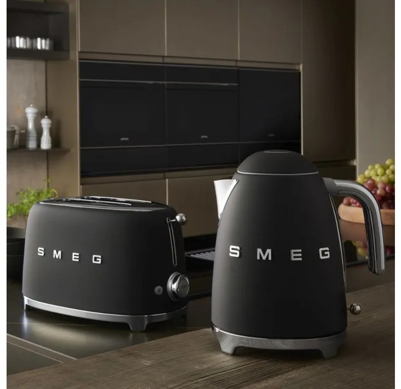 SMEG 50's Retro Style toustovač 2x2, matný černý, TSF01BLMEU