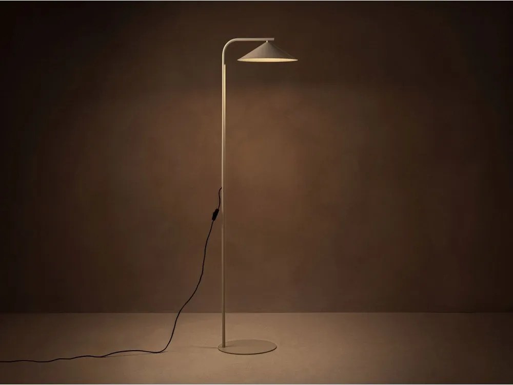 Krémová kovová stojací lampa (výška 160 cm) Nocte – Micadoni
