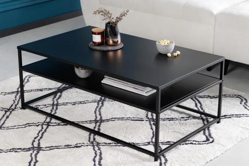 Noble Home Černý kovový konferenční stolek Dura 100 cm
