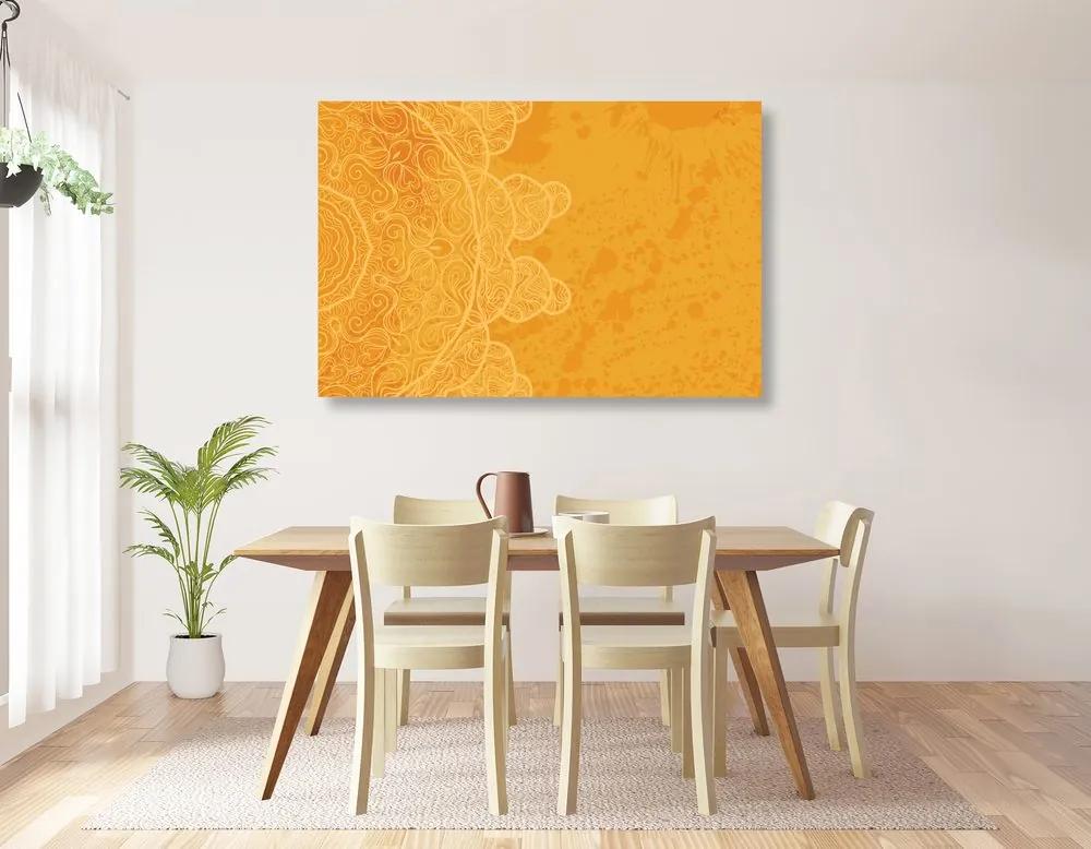 Obraz oranžová arabeska na abstraktním pozadí Varianta: 120x80