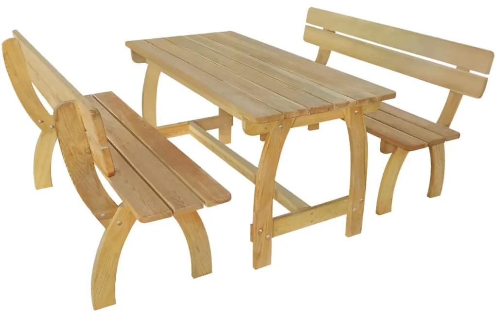 273754 vidaXL Pivní stůl se 2 lavicemi impregnované borové dřevo