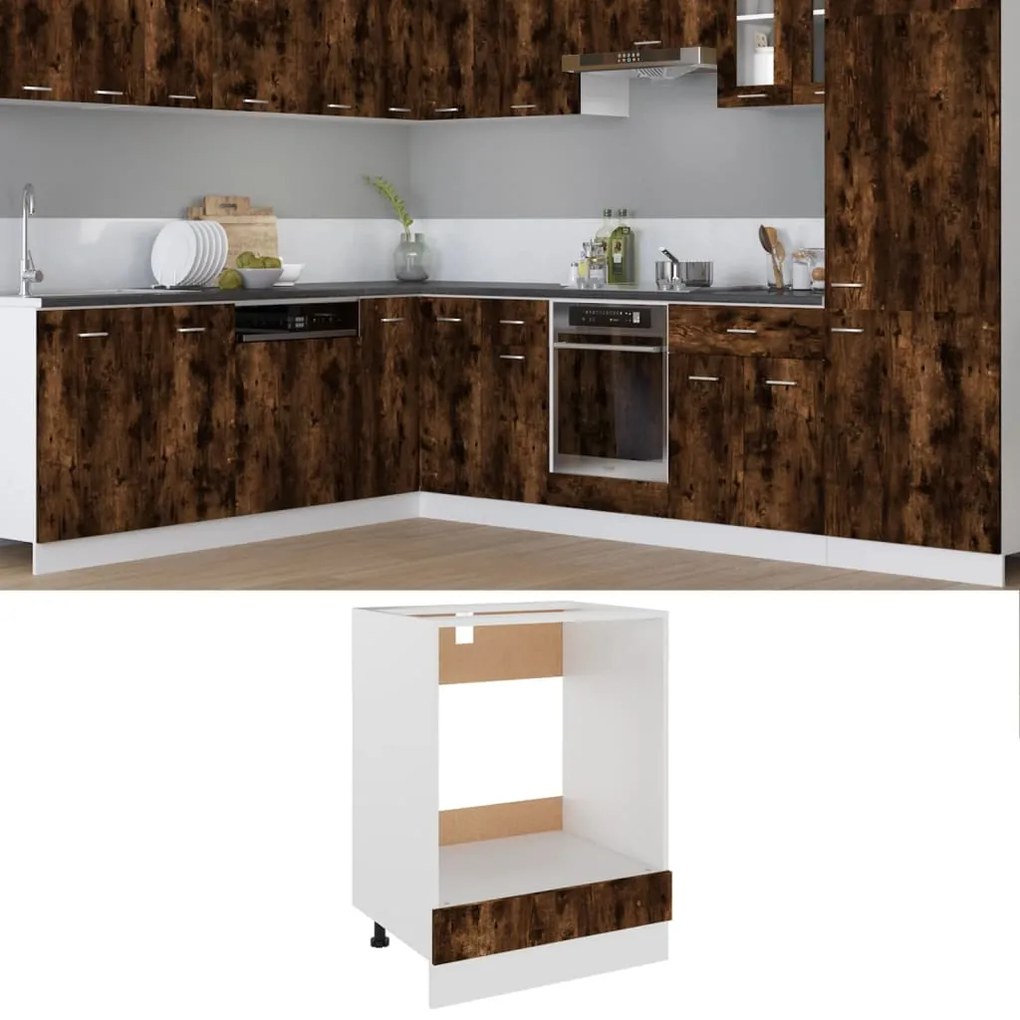 Skříňka Na Troubu Riga 60X46X81,5 Cm Kompozit Kouřový Dub