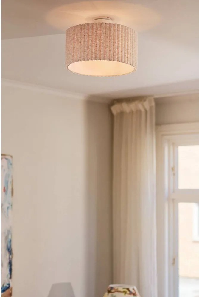 Béžové lněné stropní svítidlo ø 40 cm Alina – Jotex