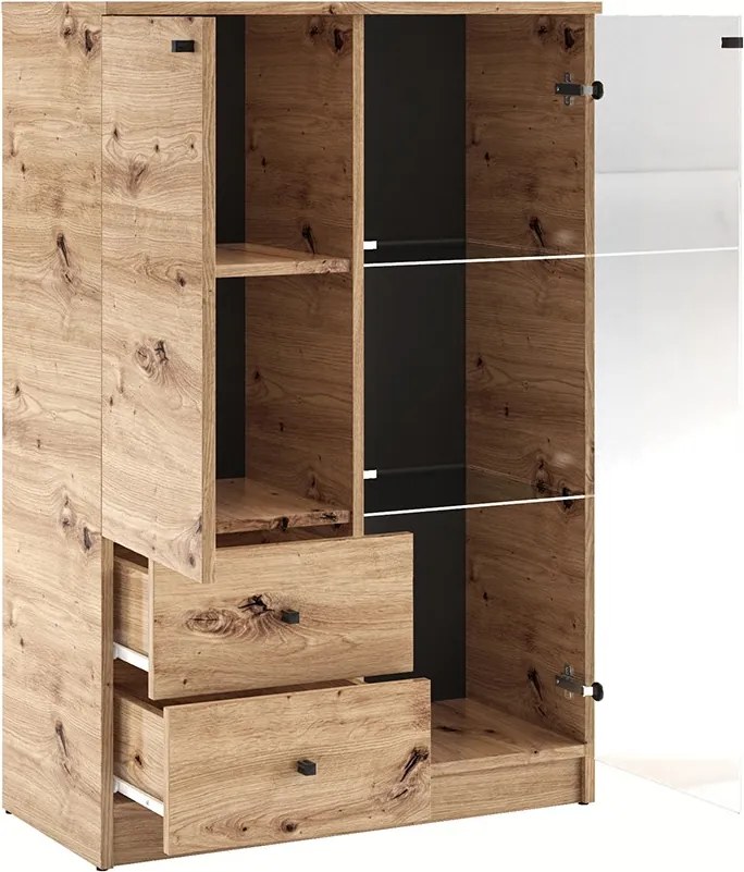 ADRK Furniture Vitrína Evi s LED osvětlením ADRK-SHC-EVI-80-ART-L