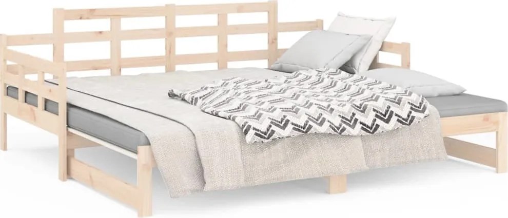 vidaXL Výsuvná postel masivní borovice 2x (90 x 190) cm [820352] Barva: Černá