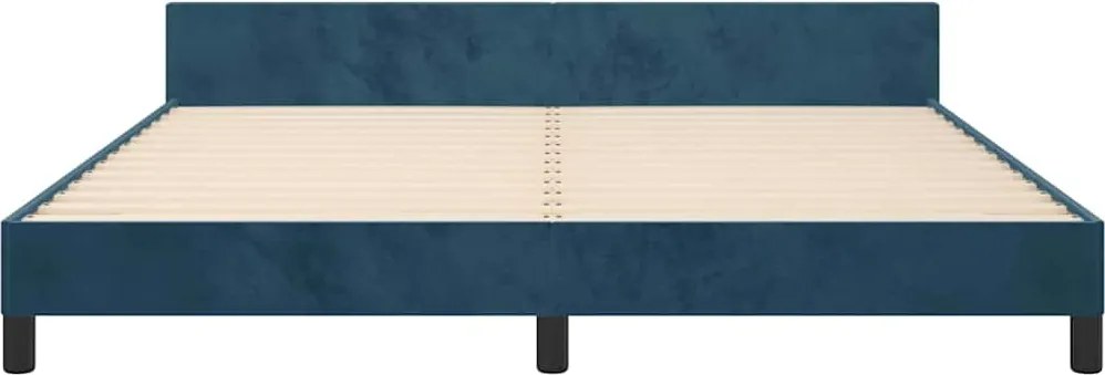 Rám postele bez matrace tmavě modrý 160x200 cm samet 3125889